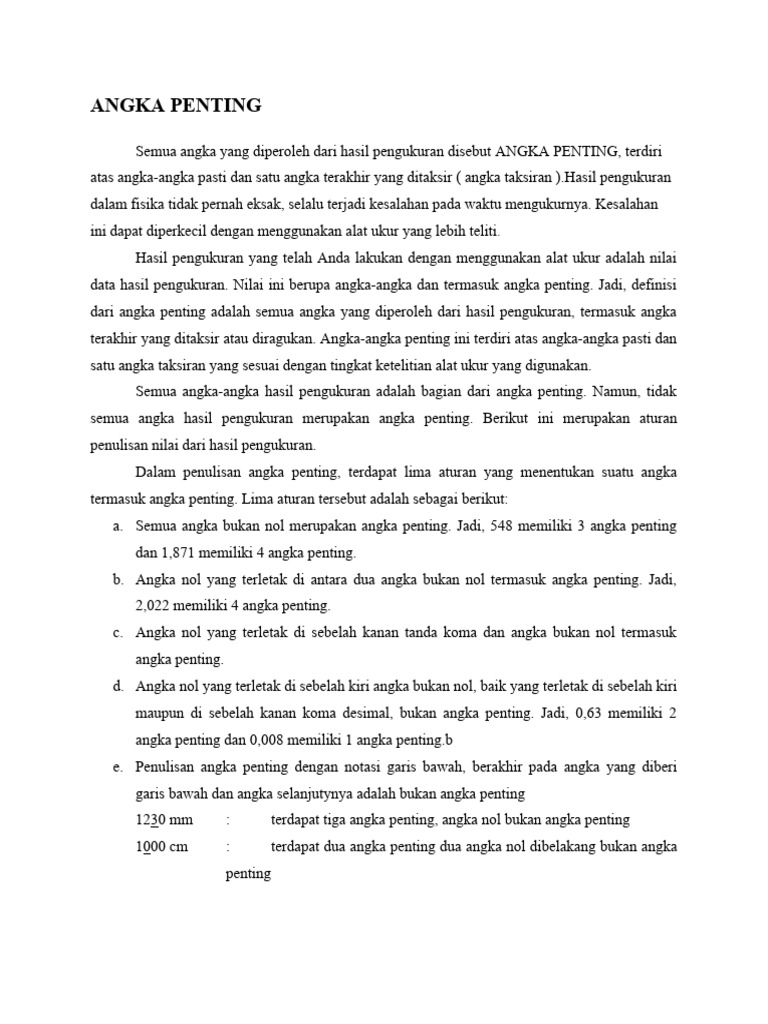 Aturan Penulisan Angka Penting | PDF | Metode & Bahan Ajar