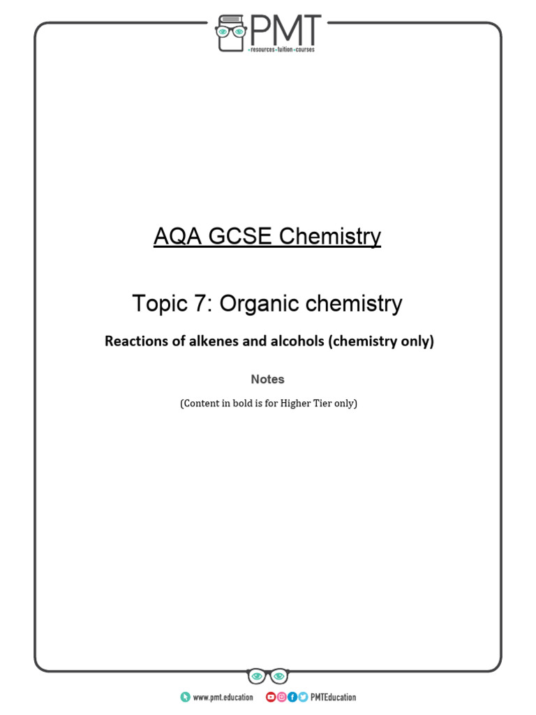 Reactions of Alkenes and Alcohols | PDF | Carbon Compounds | Organic ...