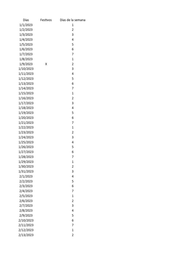 Calendario Colombia EXCEL | PDF