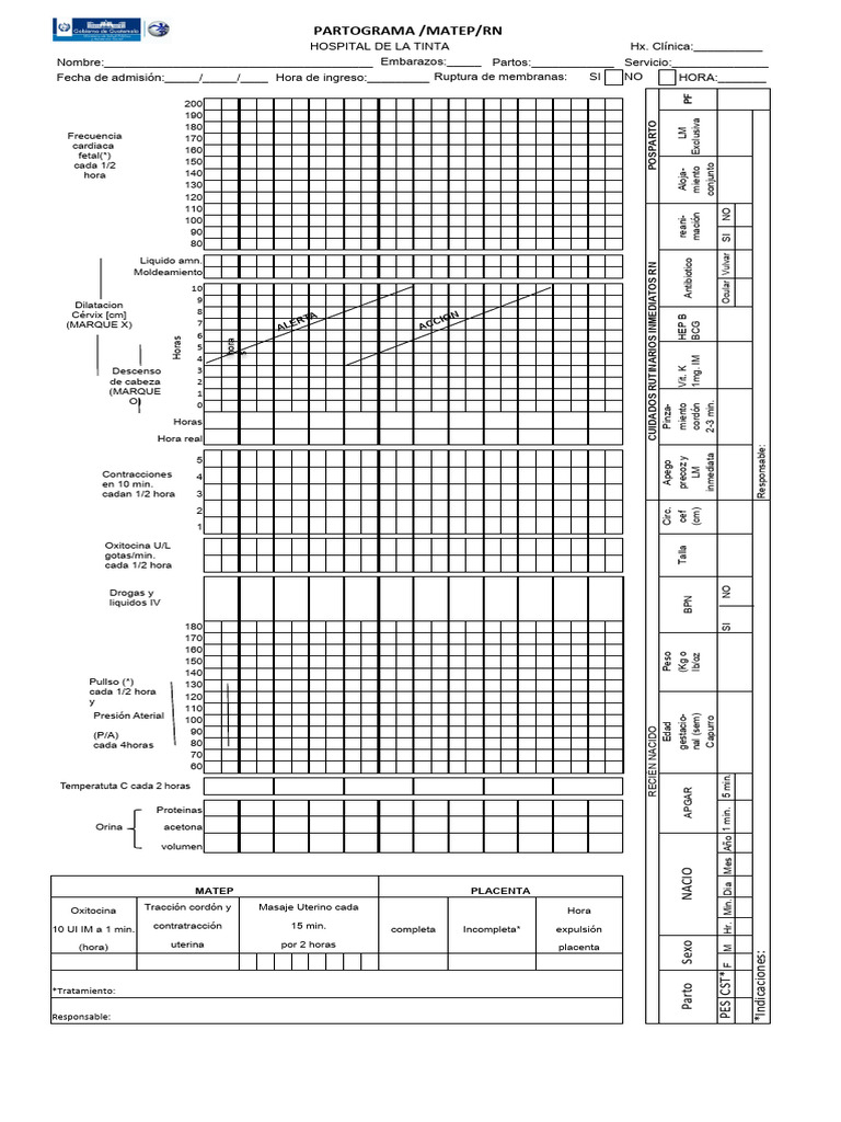 Partograma Exel | PDF | Parto | Ciencias de la Salud