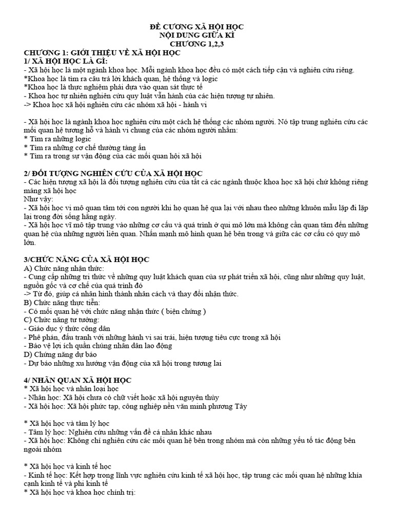 FILE - 20211029 - 173141 - Ôn Thi XHH Chương 1 | PDF