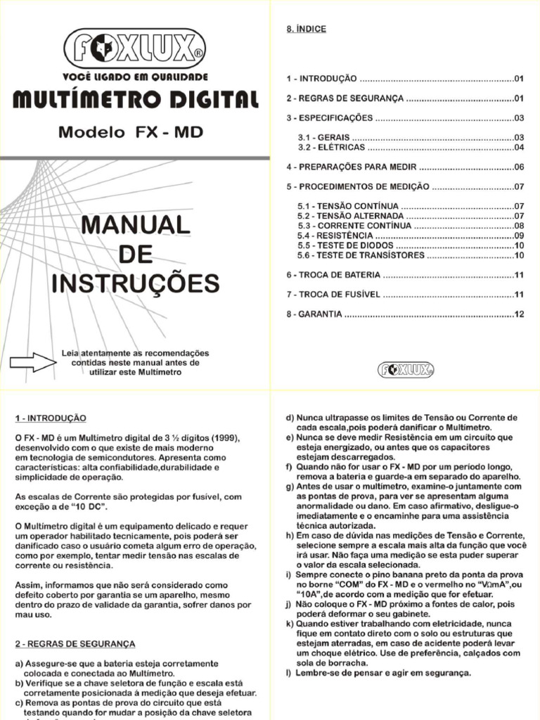 Manual Multimetro Digital | PDF
