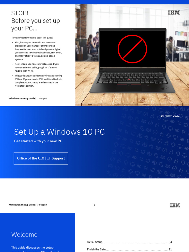 Windows 10 Setup for IBM Employees | PDF | Windows 10 | Computer Network