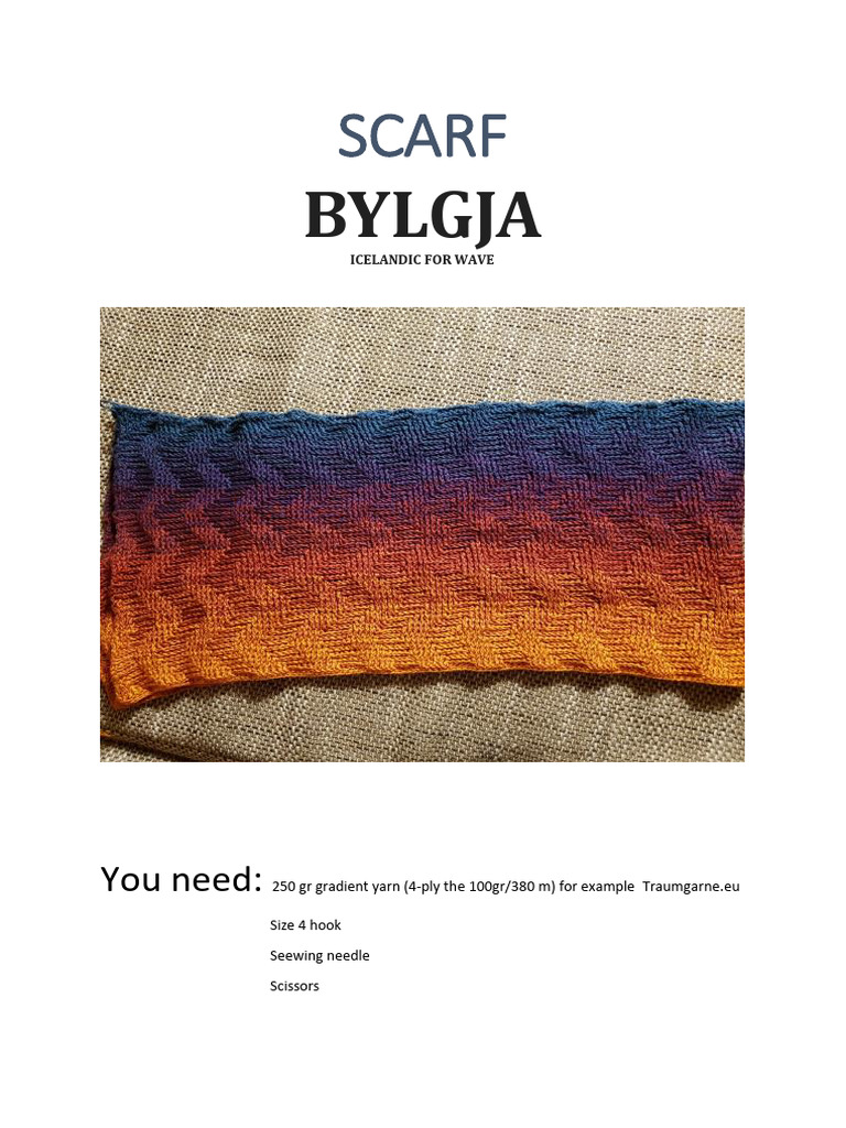 Icelandic Wave Scarf Crochet Pattern | PDF