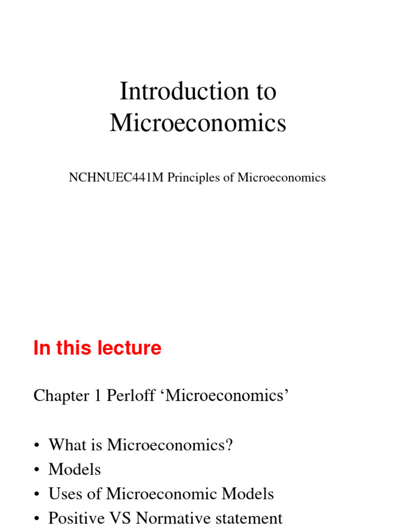 Principles of Microeconomics Overview | PDF | Market (Economics ...