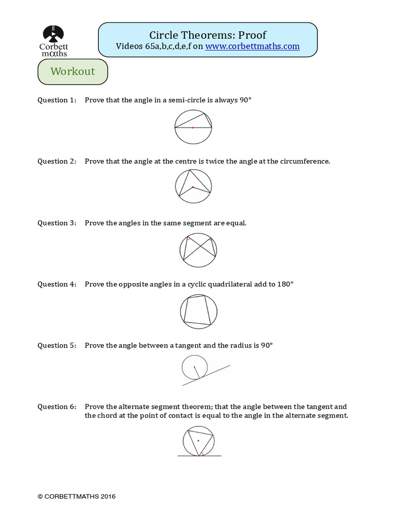 Circle Theorem Proofs PDF | PDF | Teaching Methods & Materials