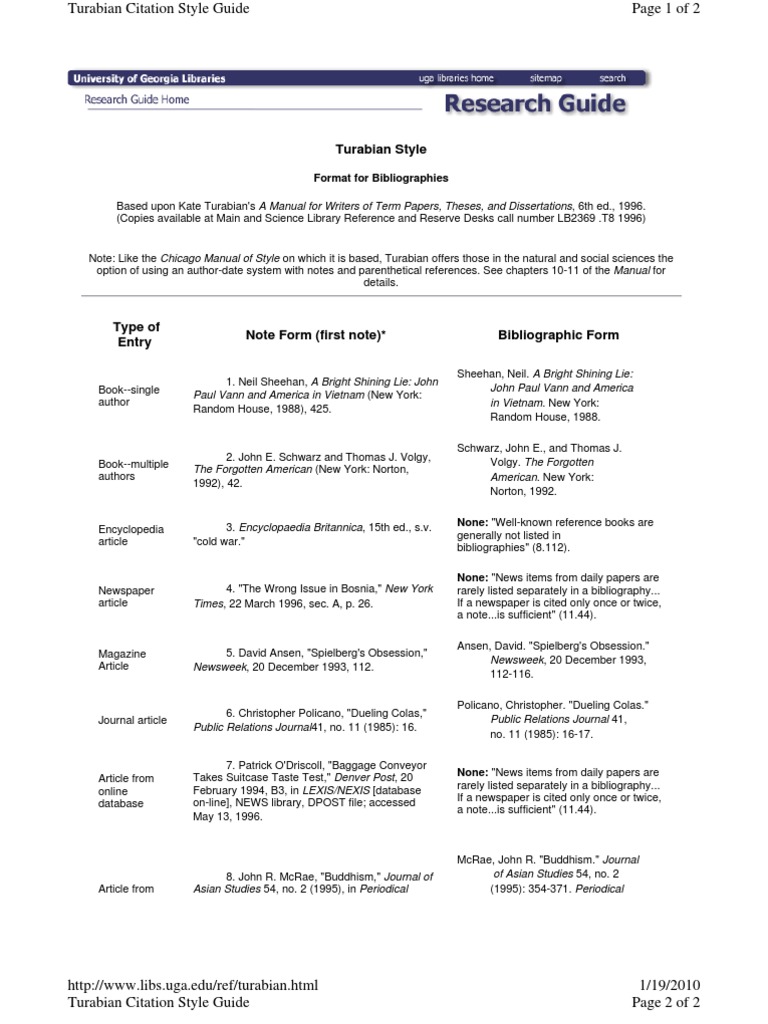 Turabian Citation Style Guide | Download Free PDF | A Manual For ...