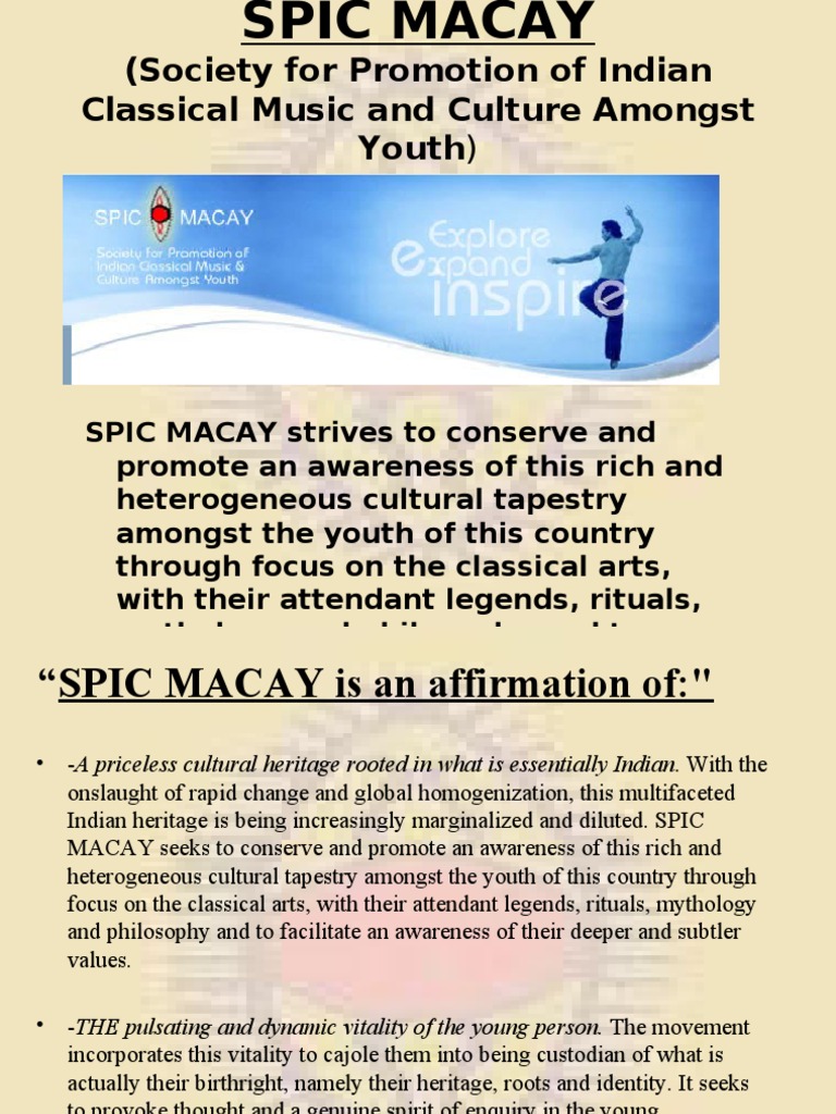 SPICMACAY Power Point Presentation | PDF