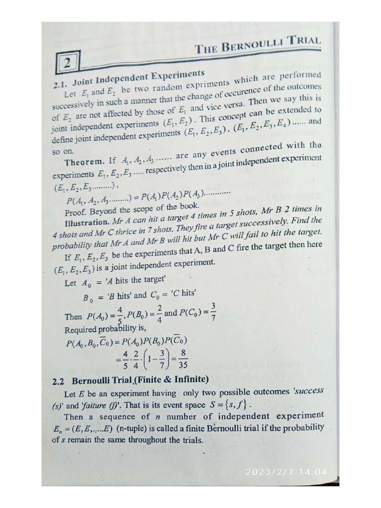 Probability 1.bernoulli Trials | PDF