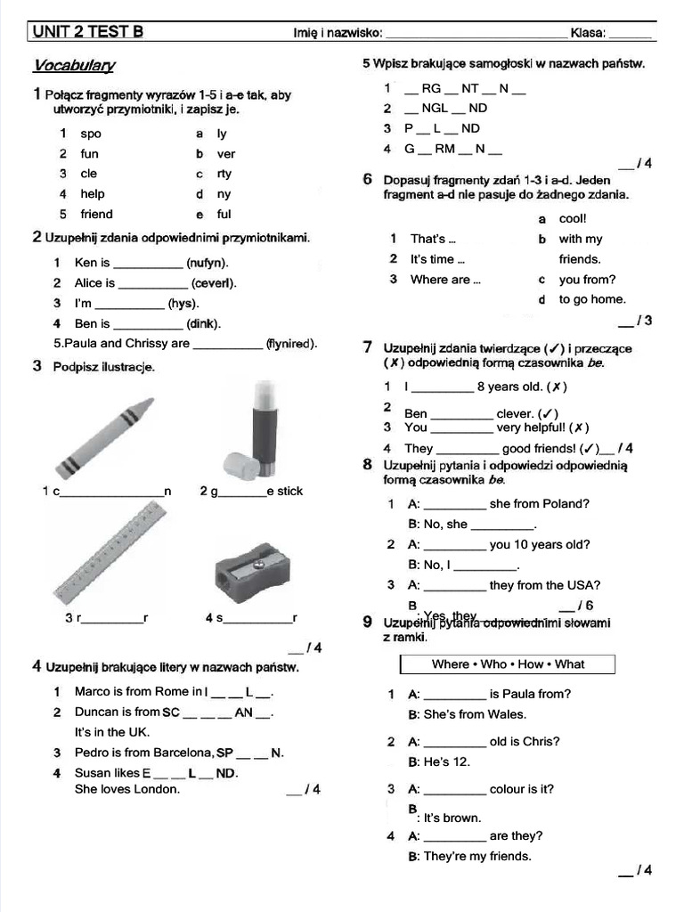 PDF Brainy Kl4 Unit2 Test 4b Compress | PDF