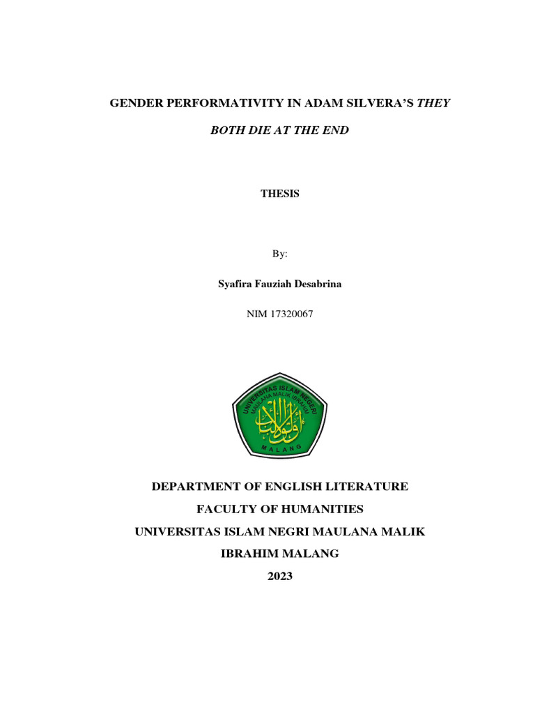Gender Performativity in Adam Silvera'S They: Both Die at The End | PDF ...