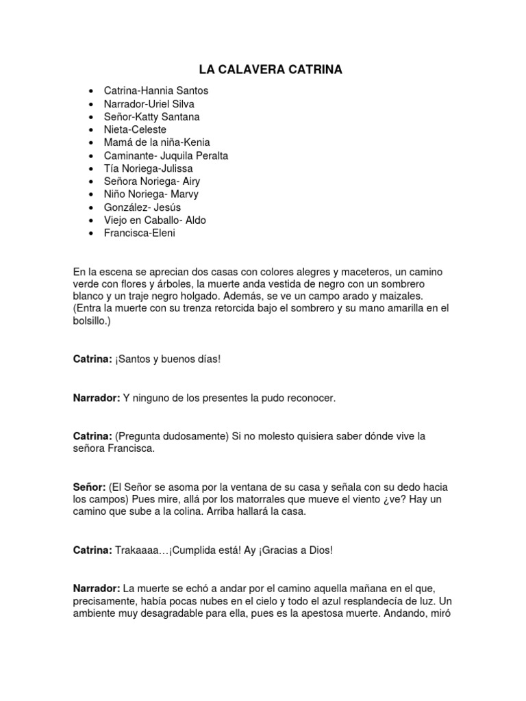 LA CALAVERA CATRINA Cuento | PDF