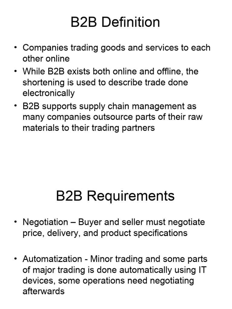 B2B Definition | PDF | E Commerce | Business Process