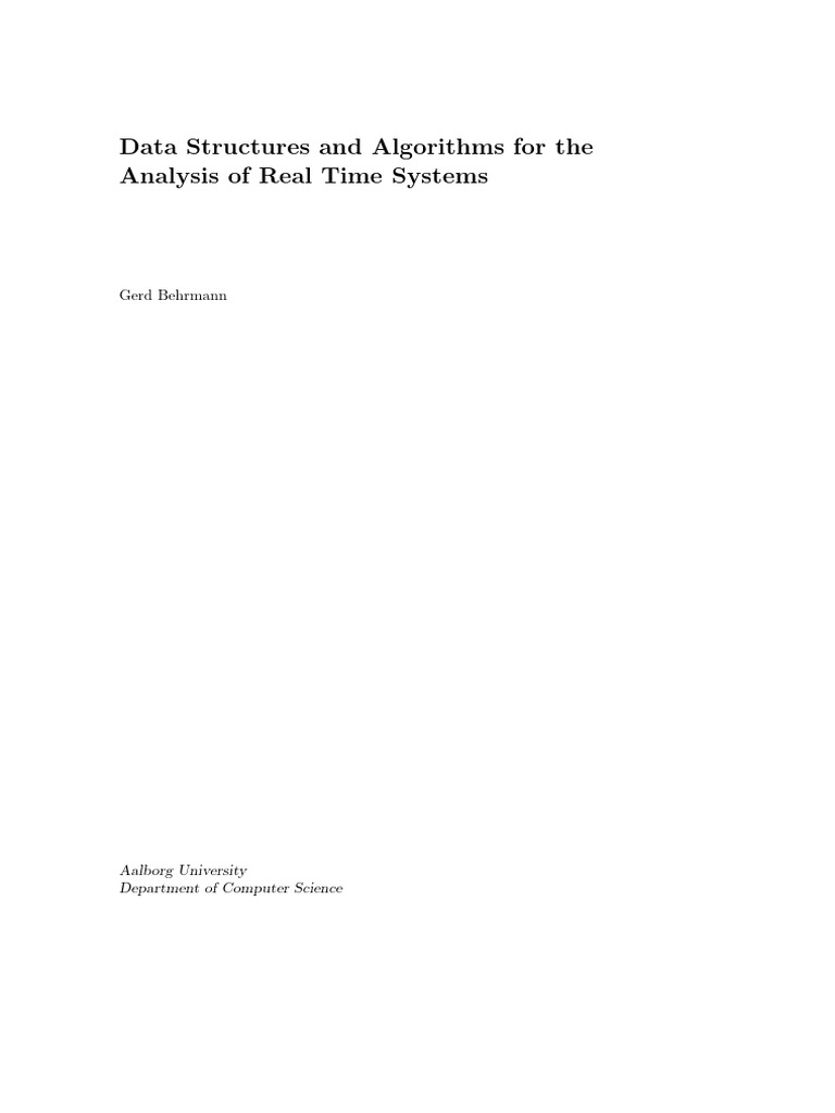 Data Structures And Algorithms For The Analysis Of Real Time Systems 8675