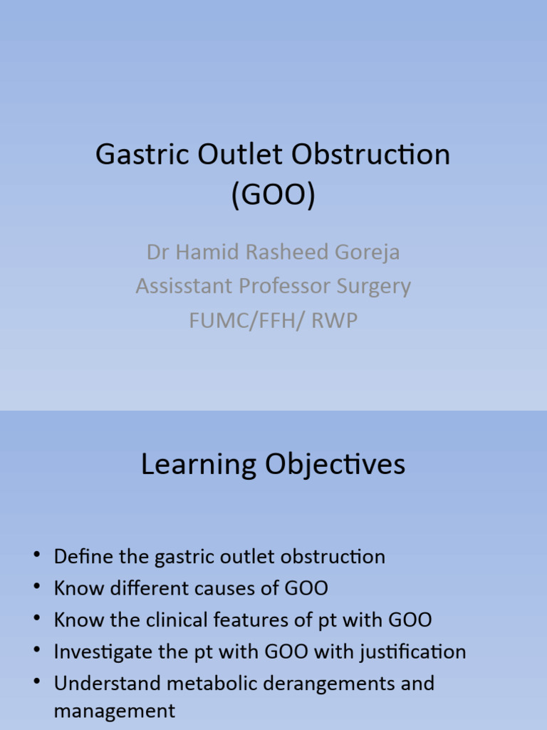 Understanding Gastric Outlet Obstruction | PDF | Digestive System ...