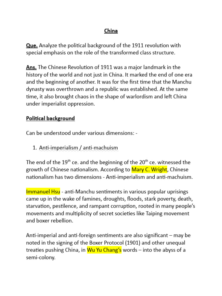 1911 Revolution | PDF | Qing Dynasty | China