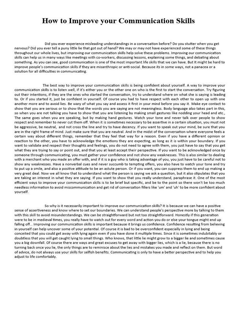 How To Improve Your Communication Skills Download Free Pdf