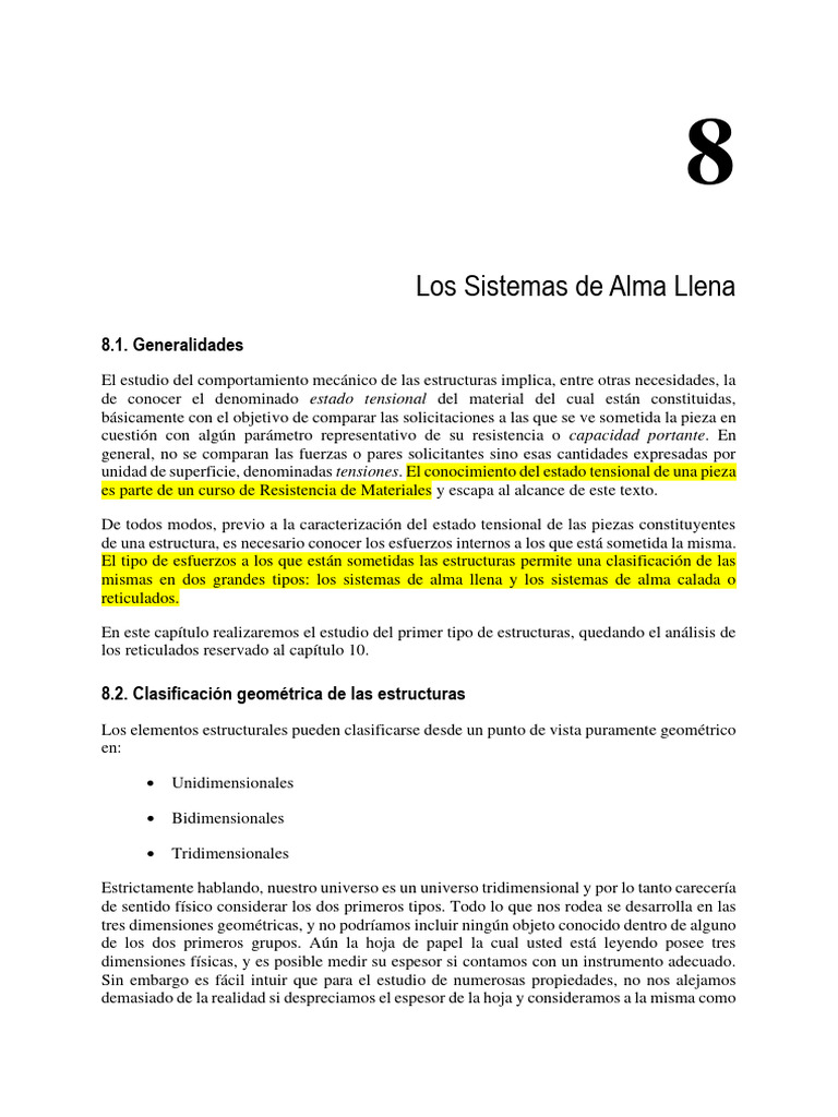 Sistemas de Alma Llena: Clasificación y Definición | PDF | Fuerza | Concreto reforzado