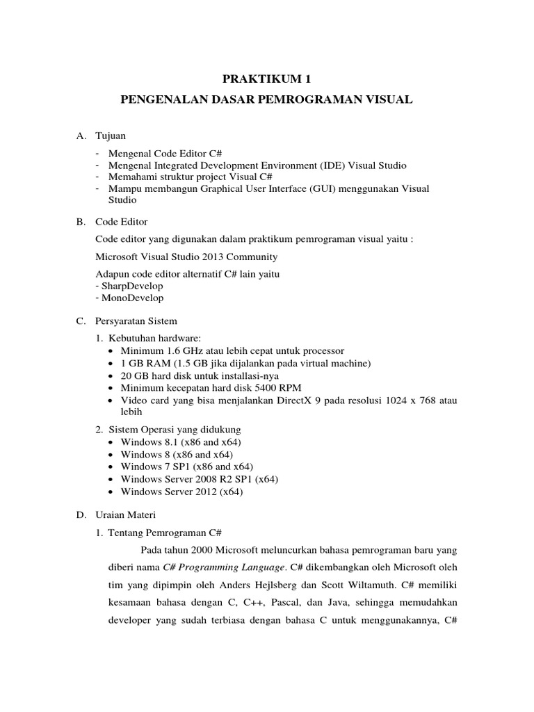 Pengenalan Dasar Pemrograman Visual Visu | PDF | Bisnis | Teknologi ...