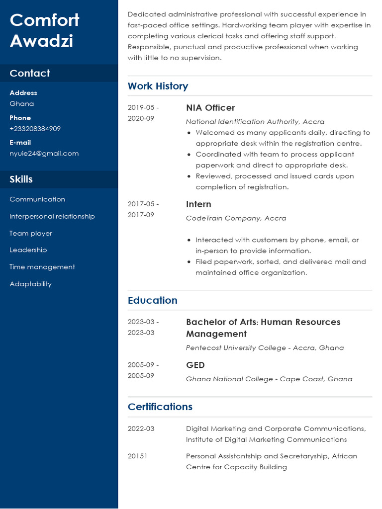 CA Resume | PDF | Business | Human Communication