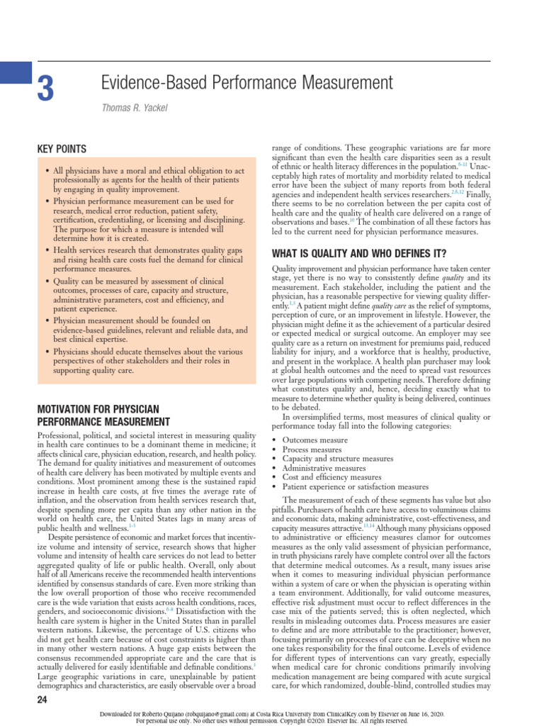 3 - Evidence-Based Performance Measurement | PDF | Health Care ...