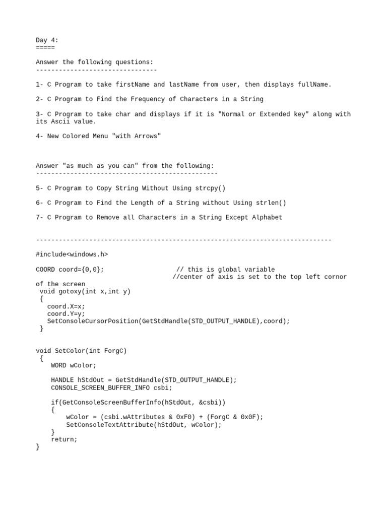 Day4 - Lab Assignments | PDF