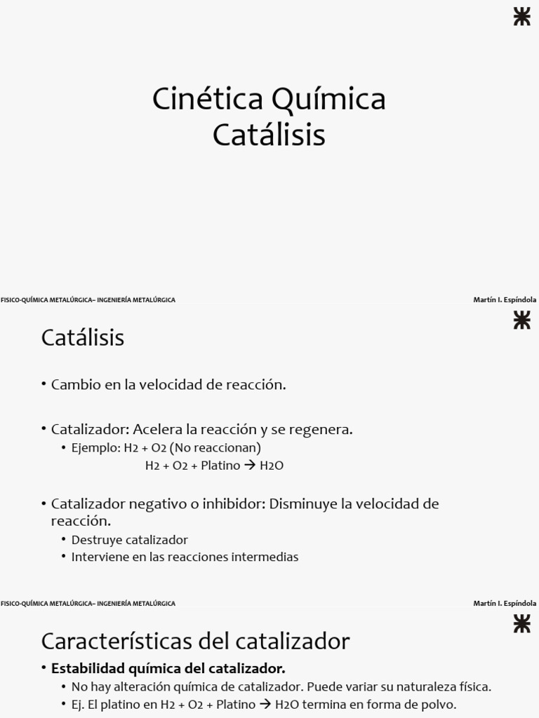 Presentación de Catálisis | PDF | Adsorción | Catálisis