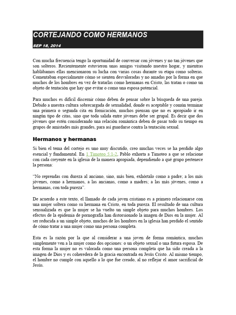 Cortejando Como Hermanos | PDF | Cristo (título) | Amor