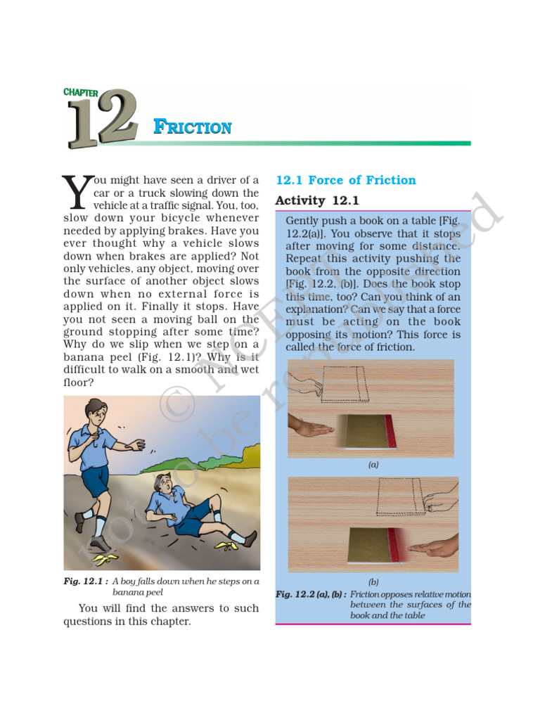 Class 8 Science Books Chapter 12 | PDF | Friction | Force