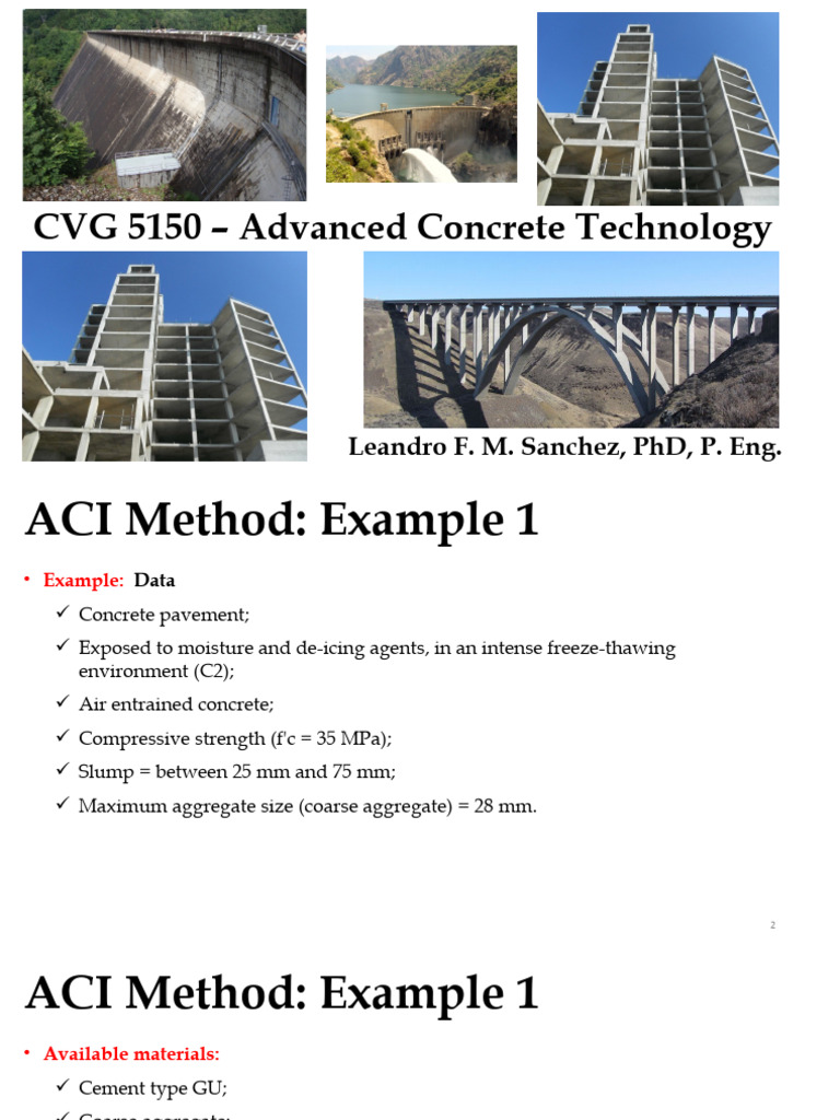 CVG5150. Mix-Design (ACI Example 1) | PDF | Concrete | Composite Material