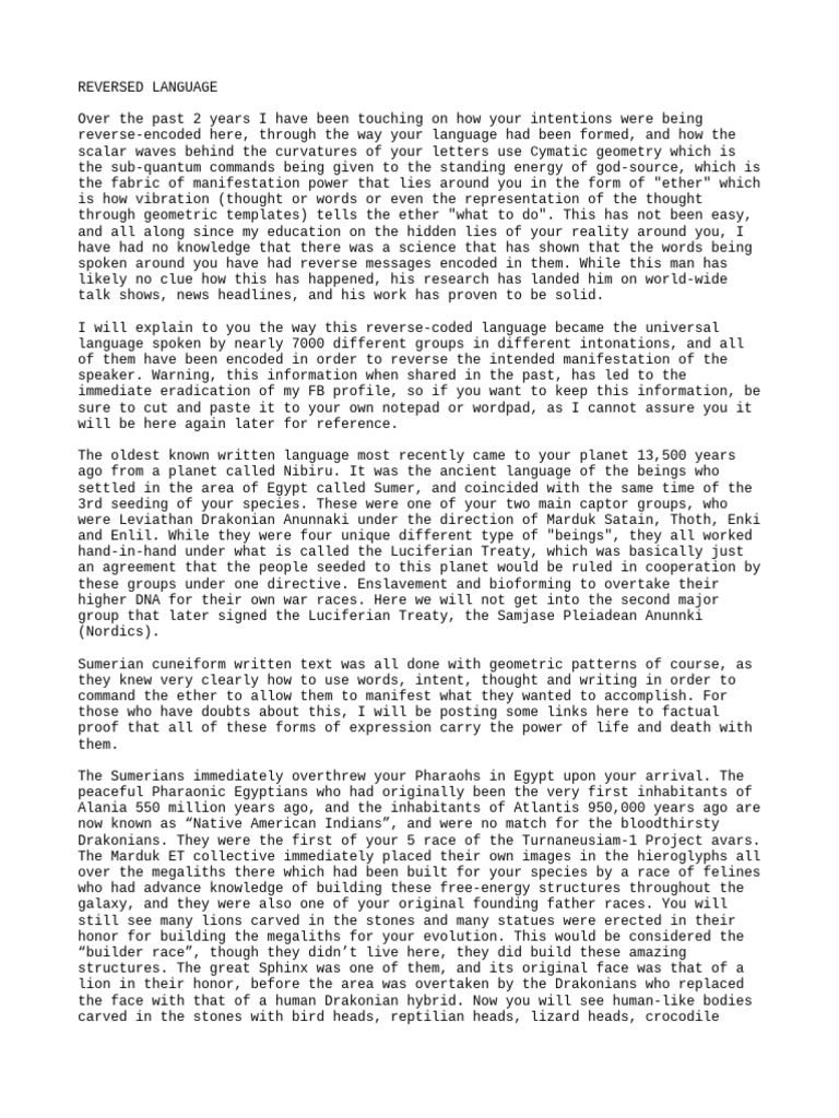 Reversed Language | PDF | Life | Geometry