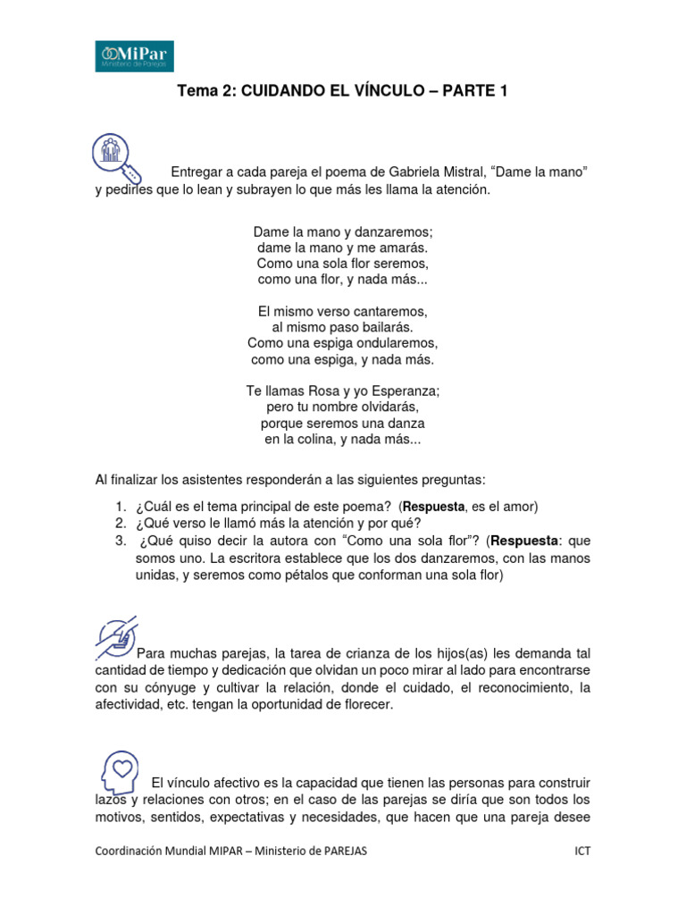 MiPAR-Tema 2-CUIDANDO EL VINCULO (R) | PDF | Amor | Matrimonio