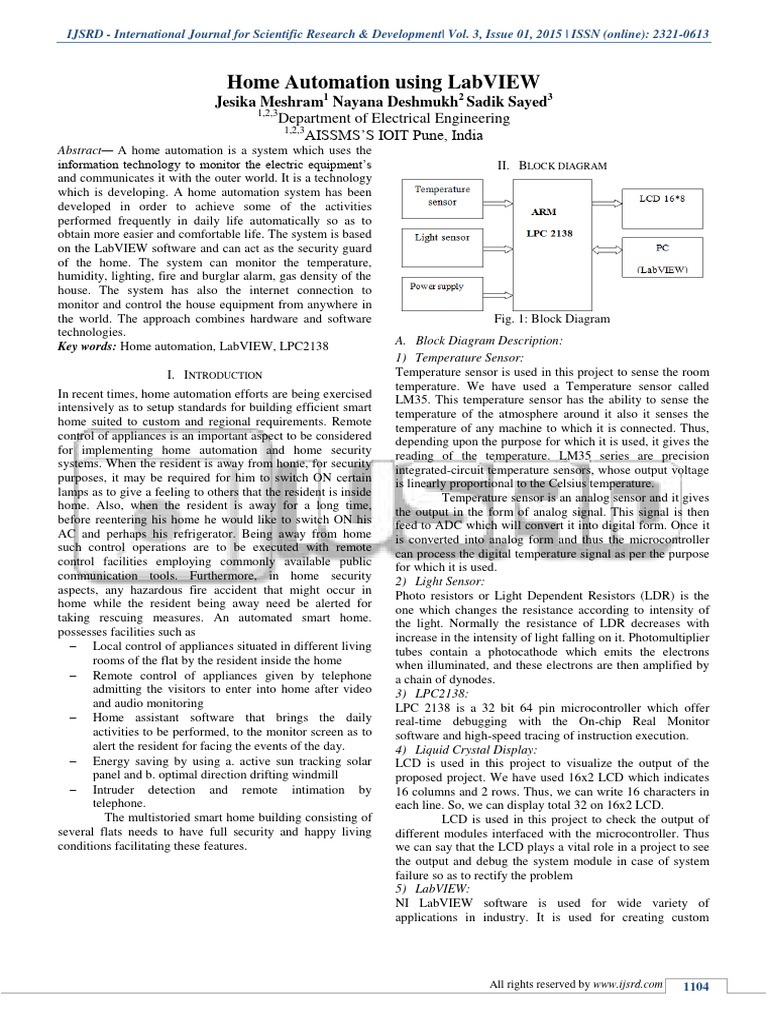Home Automation Using LabVIEW | PDF | Home Automation | Automation
