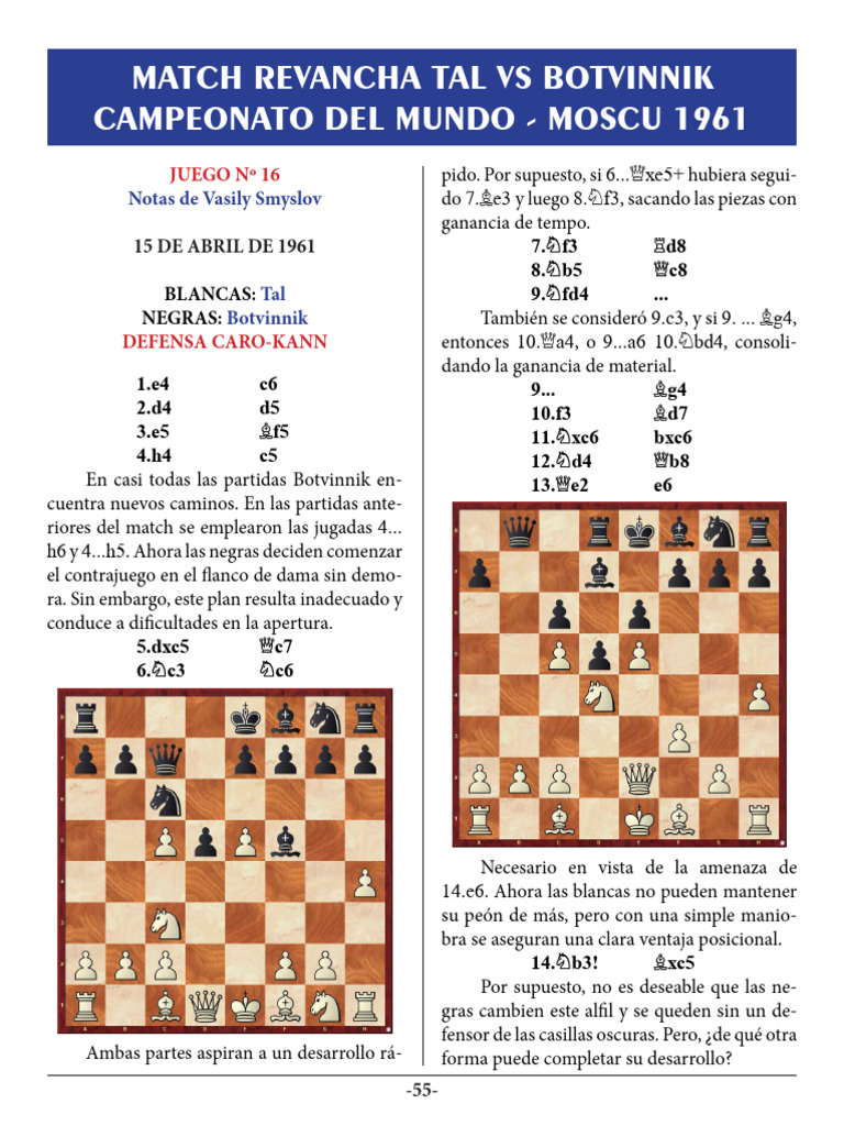 Tal vs Botvinnik: Revancha 1961 | PDF | Ajedrez | Juegos de mesa