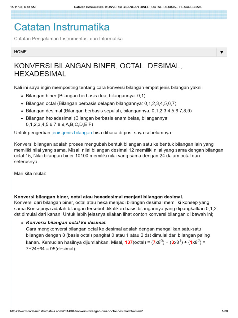 Catatan Instrumatika - KONVERSI BILANGAN BINER, OCTAL, DESIMAL ...