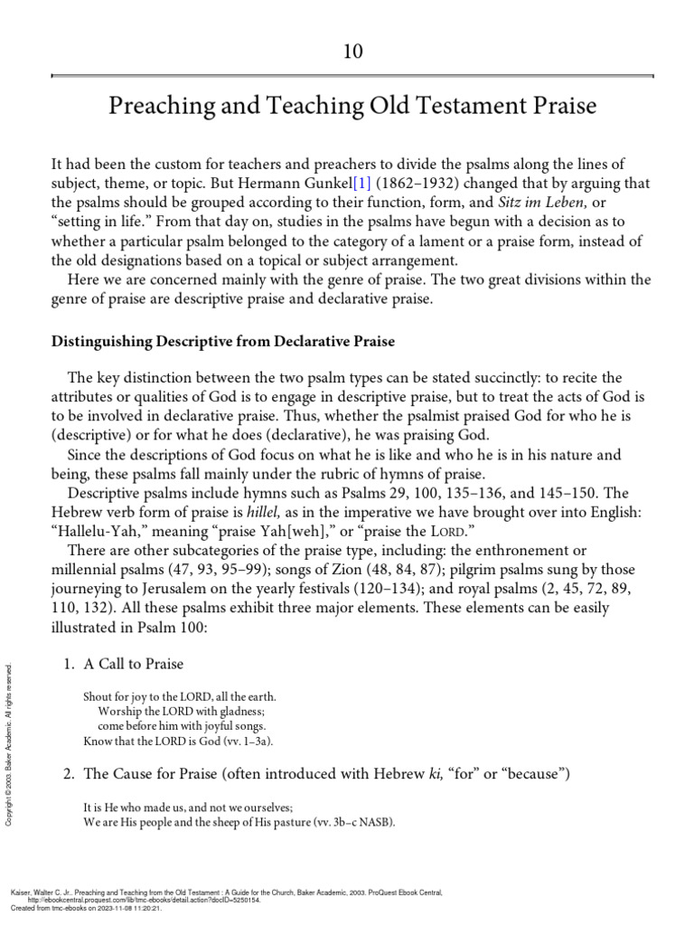 Preaching and Teaching From The Old Testament A Gu... - (10. Preaching ...