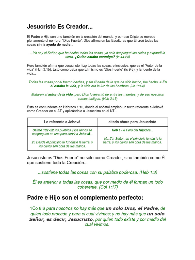 Jesucristo Es Creador | PDF | Jesús | Cristo (título)