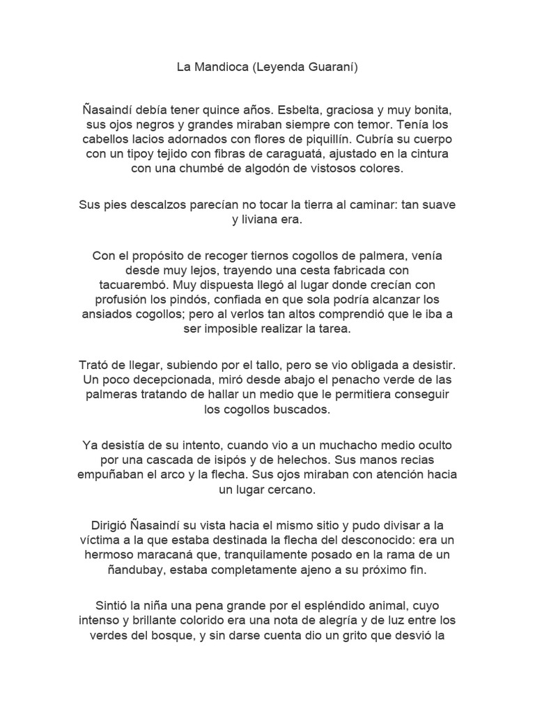 01 - La Mandioca - Leyenda Guaraní | PDF