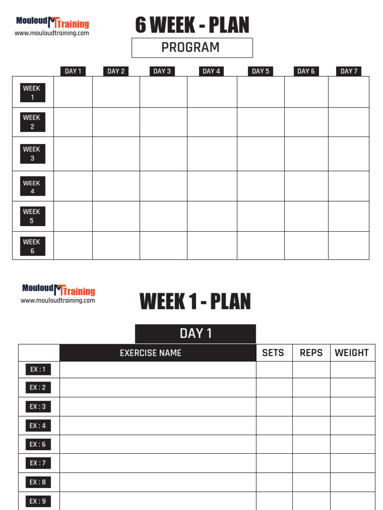 6-Week Training Plan Overview | PDF | Sports & Recreation | Science ...