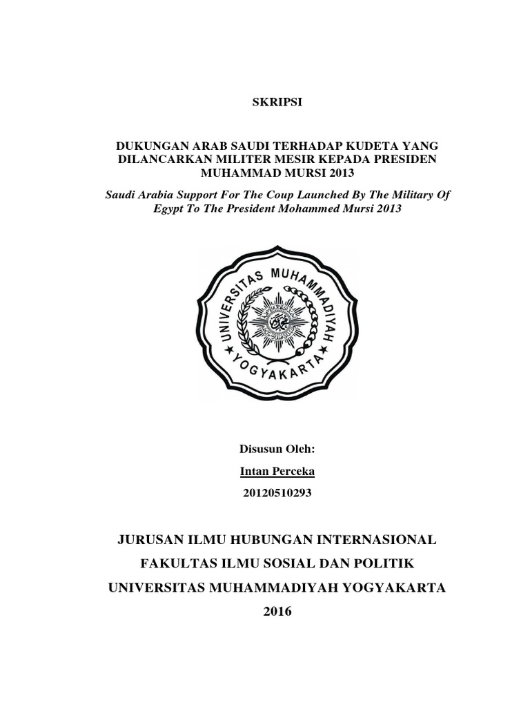 (123dok - Com) Dukungan Arab Saudi Terhadap Kudeta Yang Dilancarkan Militer Mesir Kepada ...