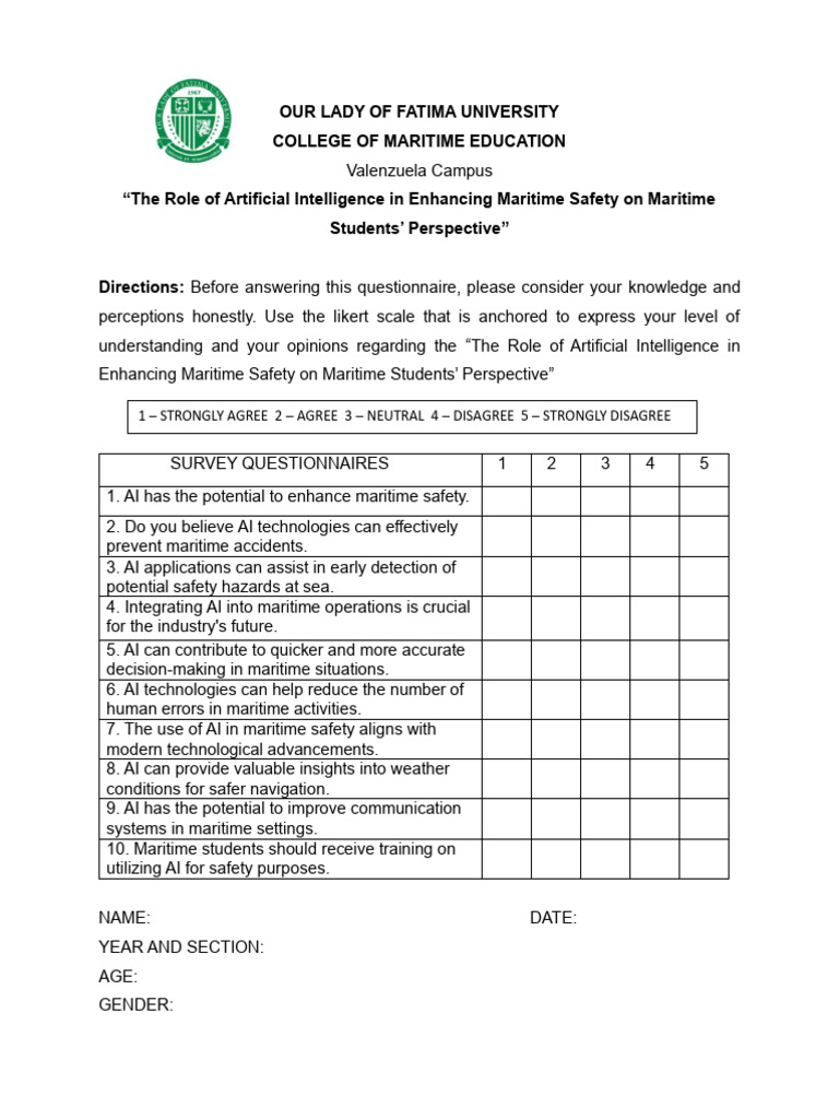 Survey Questionnaire | PDF