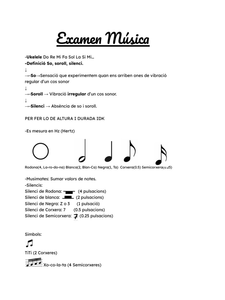 Exàmen Música | PDF