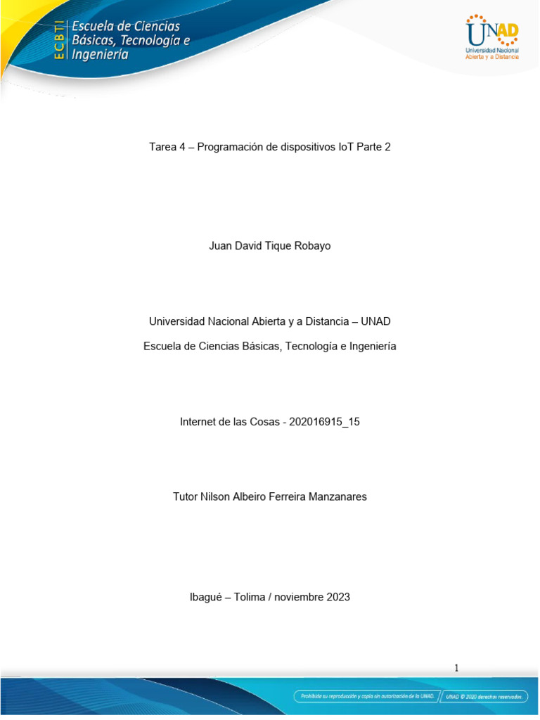 Tarea 4 - Juan - Tique | PDF | Microcontrolador | Diodo emisor de luz