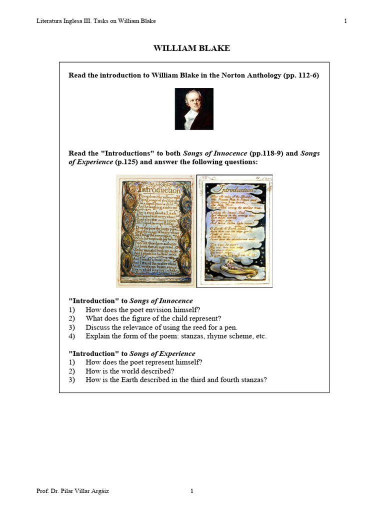 1.1. Tasks On William Blake | PDF | Poetry | Poetry Collections