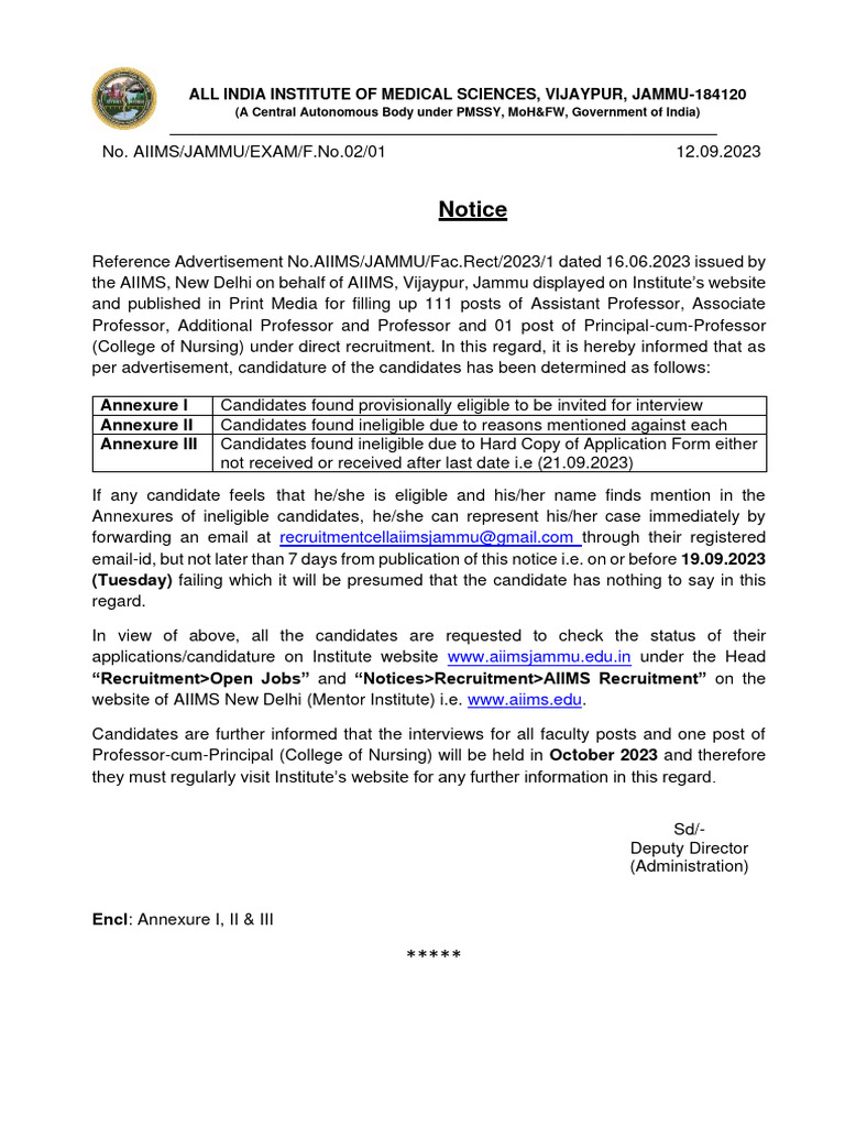 Notice With Annexures For Website | PDF | Health Care | Health Sciences