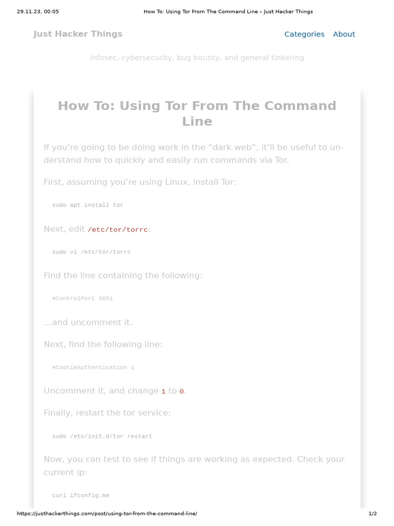 How To - Using Tor From The Command Line - Just Hacker Things | PDF | Secure Communication ...