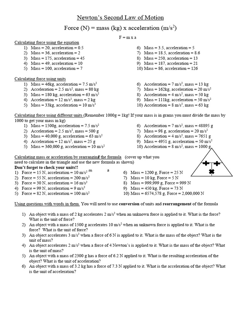 Newton S Second Law of Motion | PDF | Mass | Force