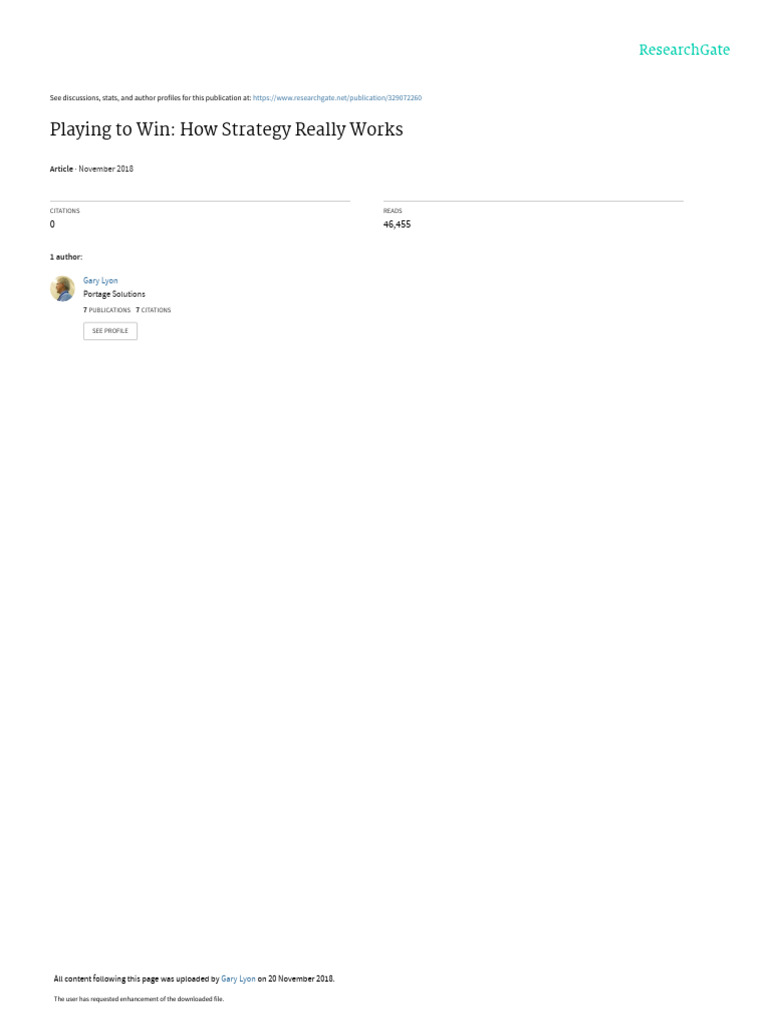 Playing To Win | Download Free PDF | Brand | Competitive Advantage