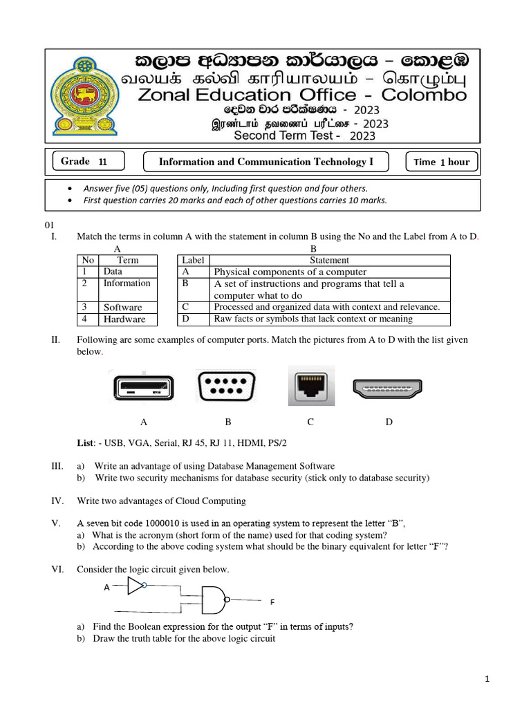 Grade11 ENG Paper2 2023 T2 | PDF | Spreadsheet | Computer Program