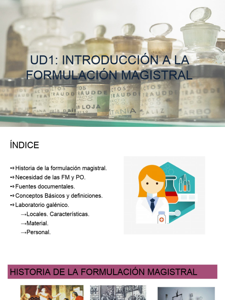 Ud_1 Introducción a La Formulación Magistral | PDF | Farmacia | Medicamentos con receta